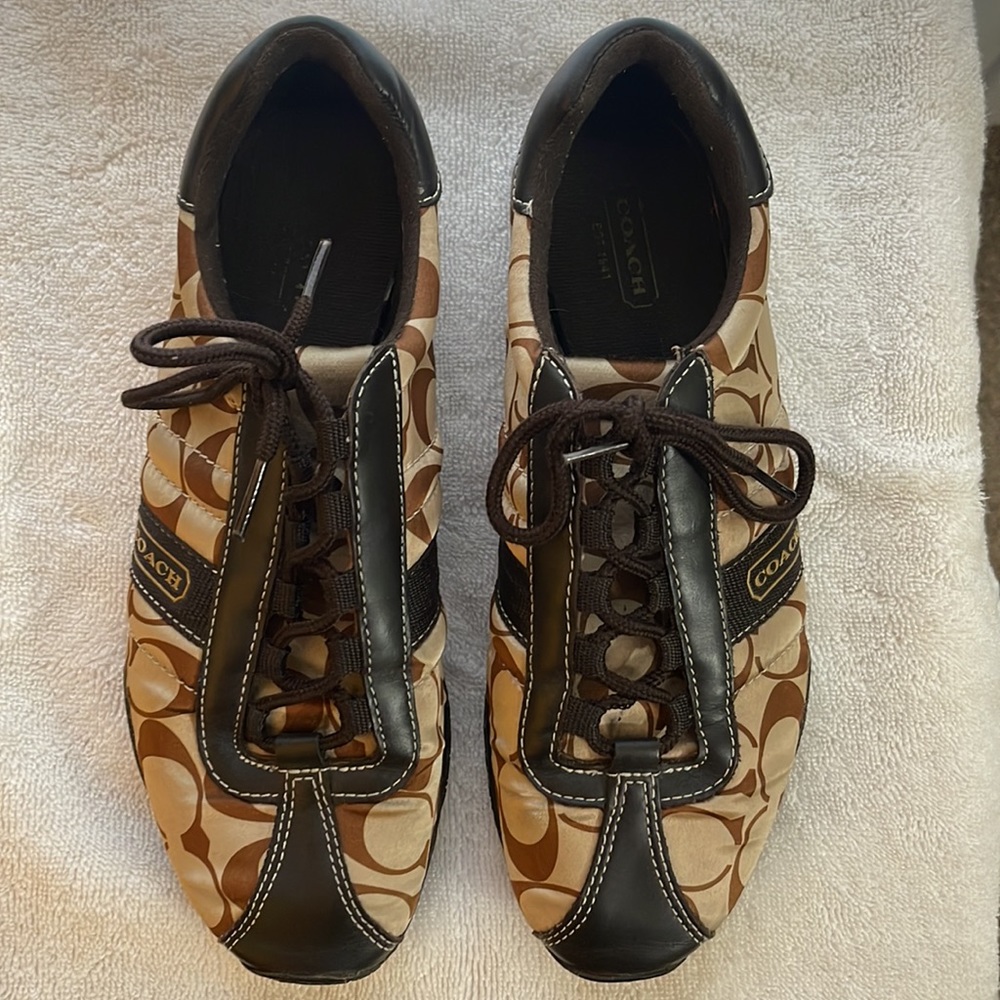 Coach Insignia Tennis Shoes With Leather Accents. - Gem